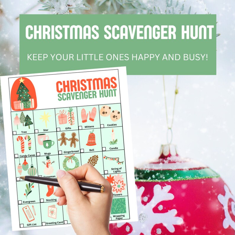 Christmas Scavenger Hunt Christmas Game for a Group Holiday - Etsy