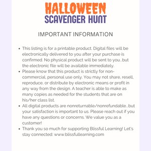 Halloween Scavenger Hunt for Kids, Halloween Printable Game, Halloween ...