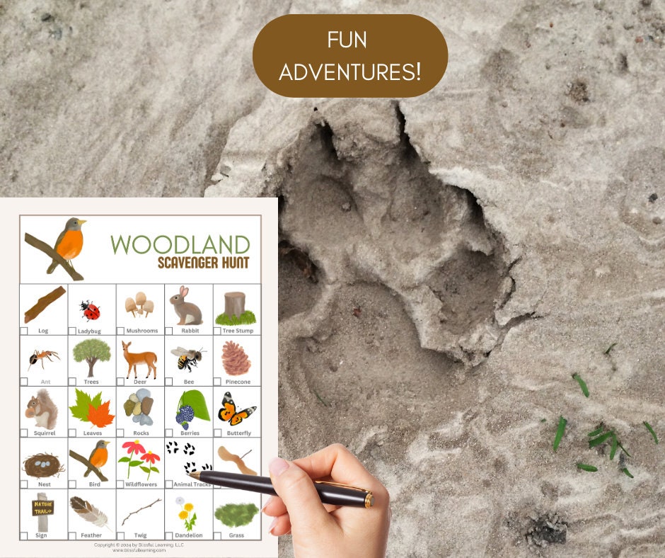 Woodland Scavenger Hunt for Kids: Nature Hike Activity (digital ...