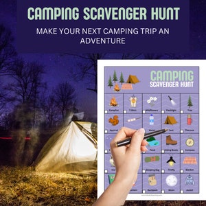 Camping Scavenger Hunt for Kids Printable, Nature Walk for Families ...