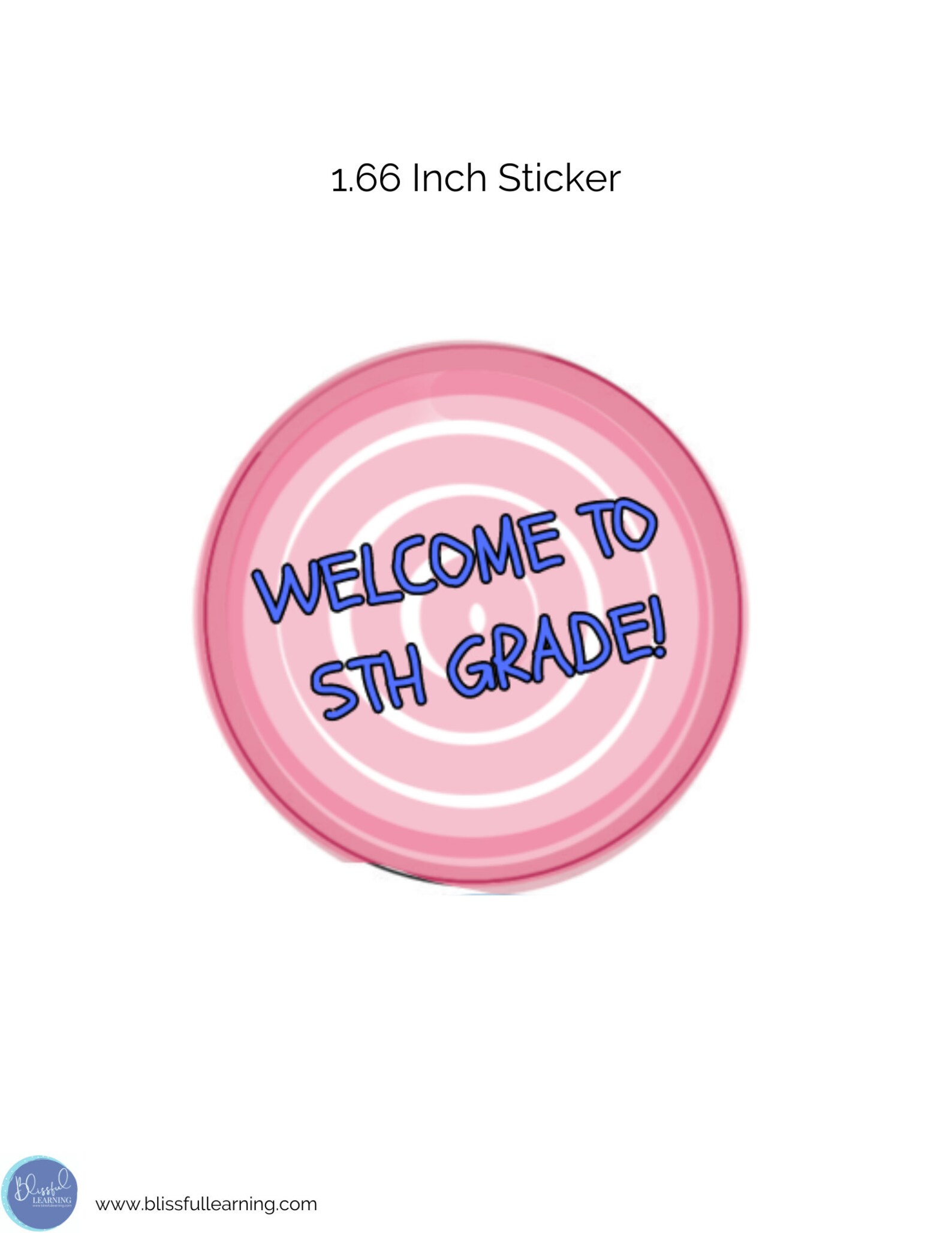 Welcome to 5th Grade Sticker, Back to School Printable Stickers, Open ...