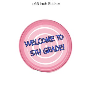 Welcome to 5th Grade Sticker, Back to School Printable Stickers, Open ...
