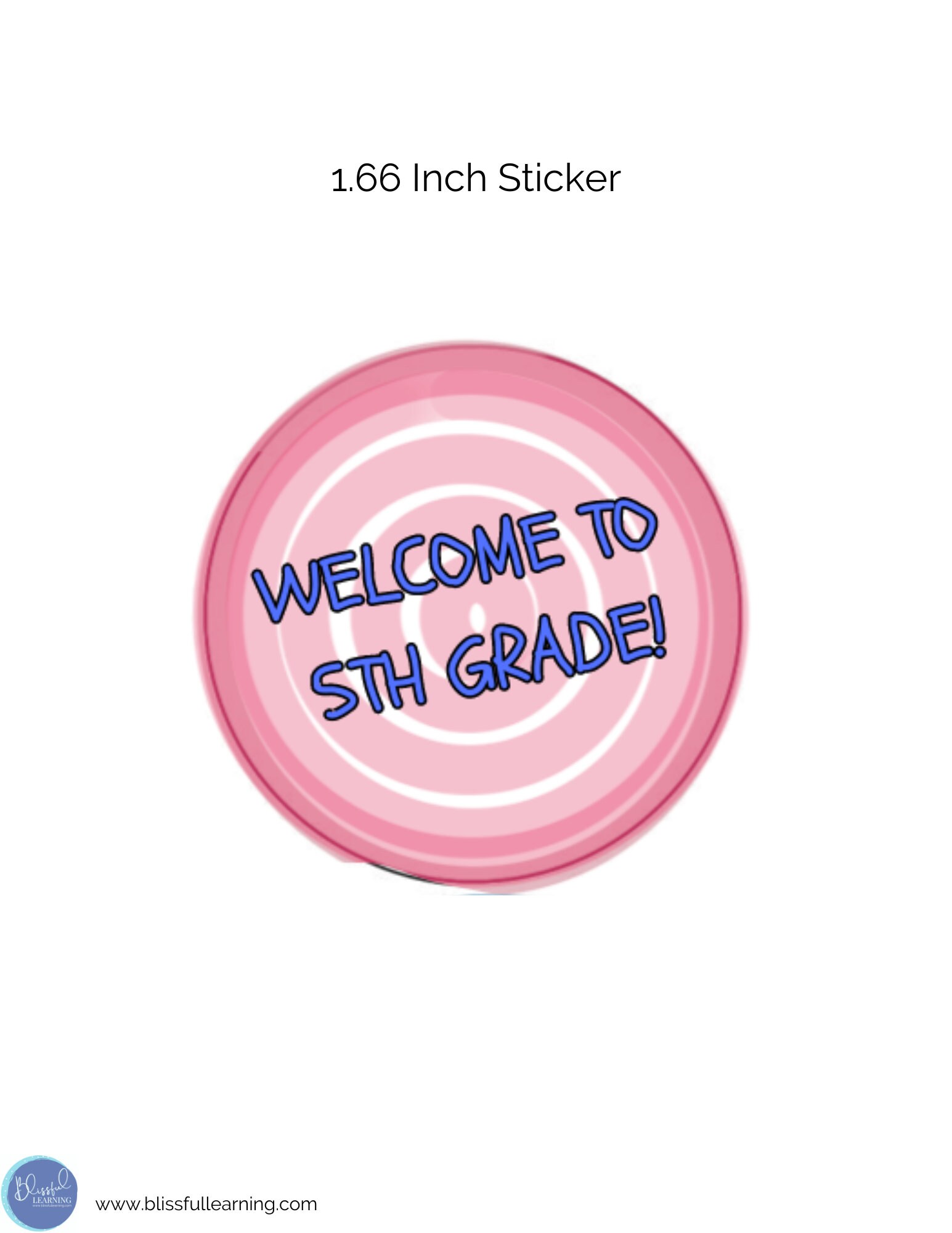Welcome to 5th Grade Sticker, Back to School Printable Stickers, Open ...