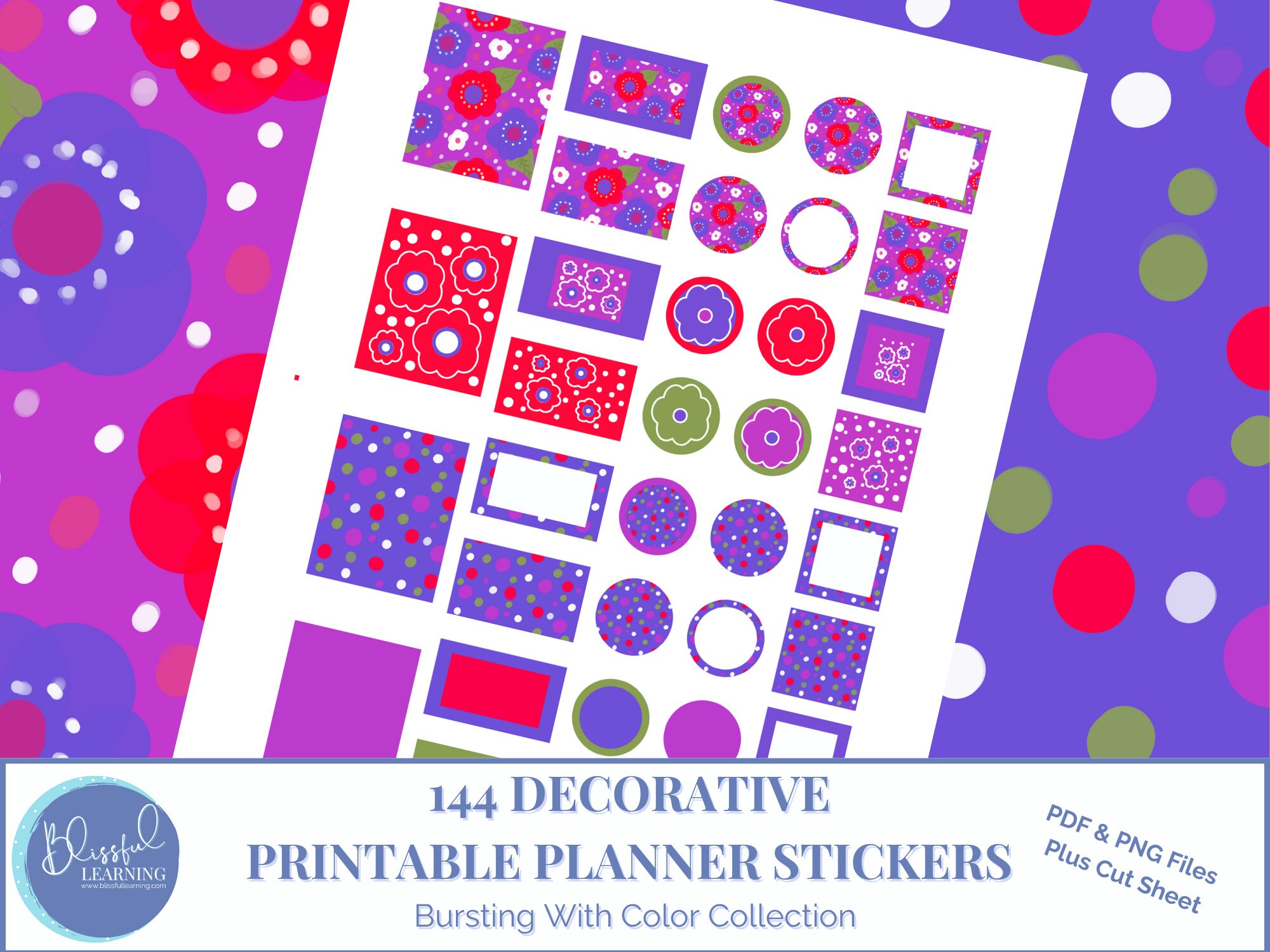Decorative Printable Sticker Collection for Planners, Journals, and ...