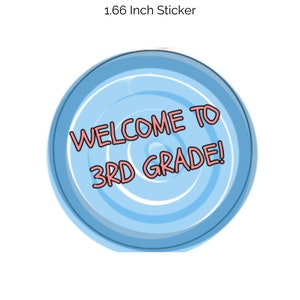 Welcome to 3rd Grade Printable Sticker, Back to School Sticker, First ...