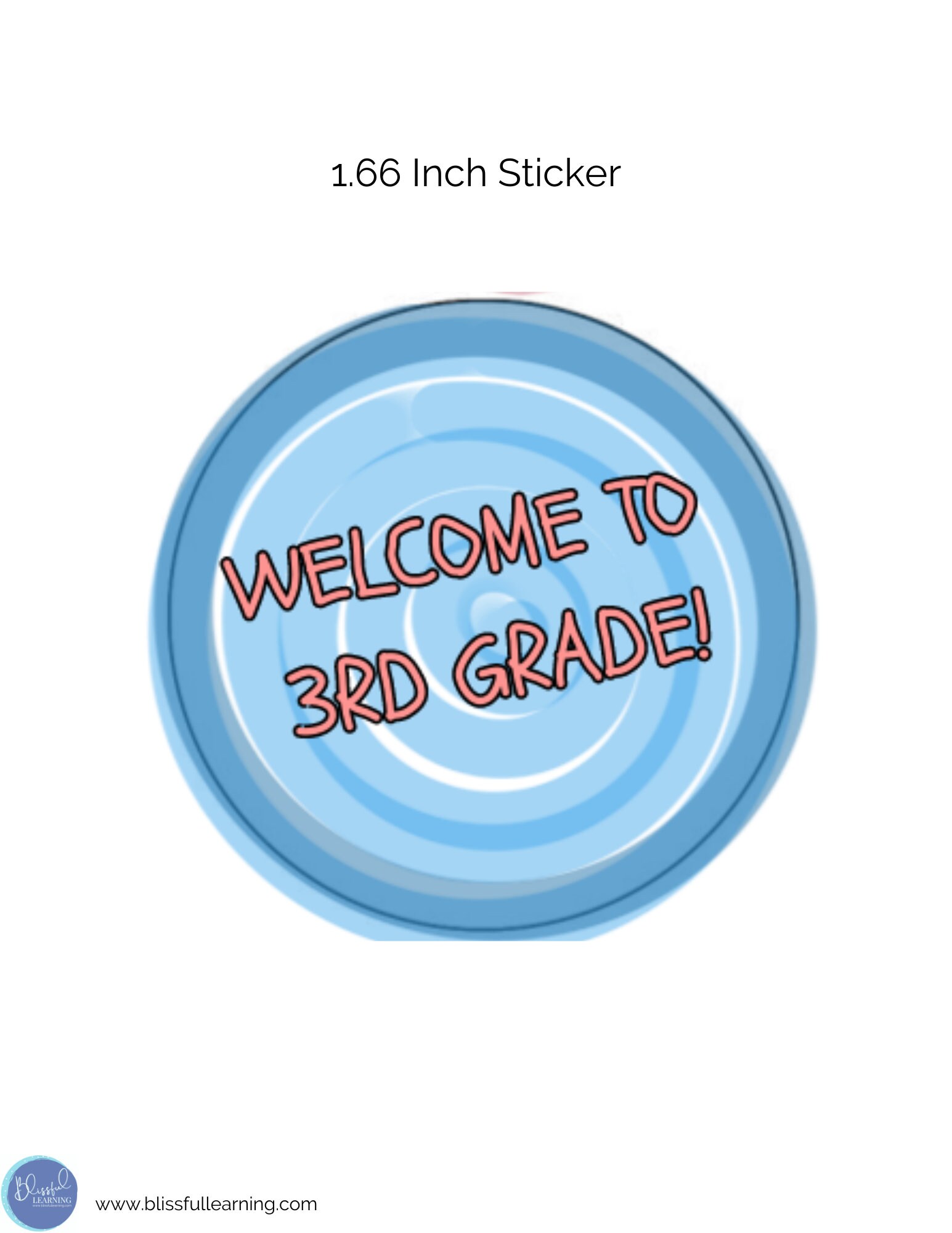 Welcome to 3rd Grade Printable Sticker, Back to School Sticker, First ...