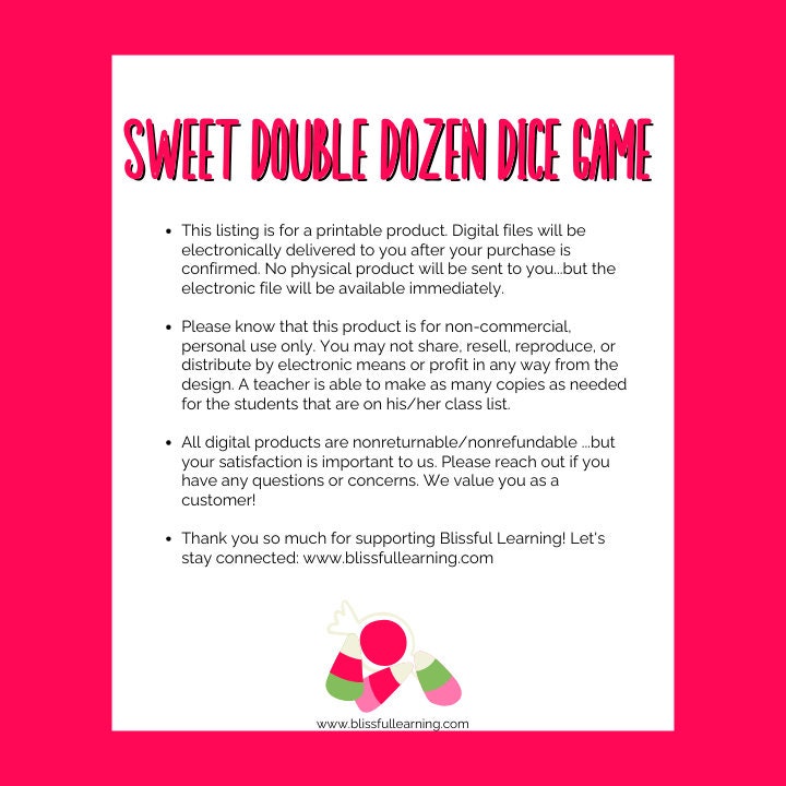 Christmas Candy Dice Game Printable, Fun Holiday Party Printable Game ...