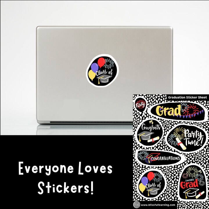 Graduation Sticker Sheet 4x6 Glossy Vinyl Stickers, Ideal for ...