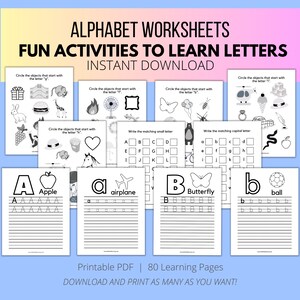 Printable Alphabet Coloring Pages for Kids, Learn Letters, Learn ABC ...