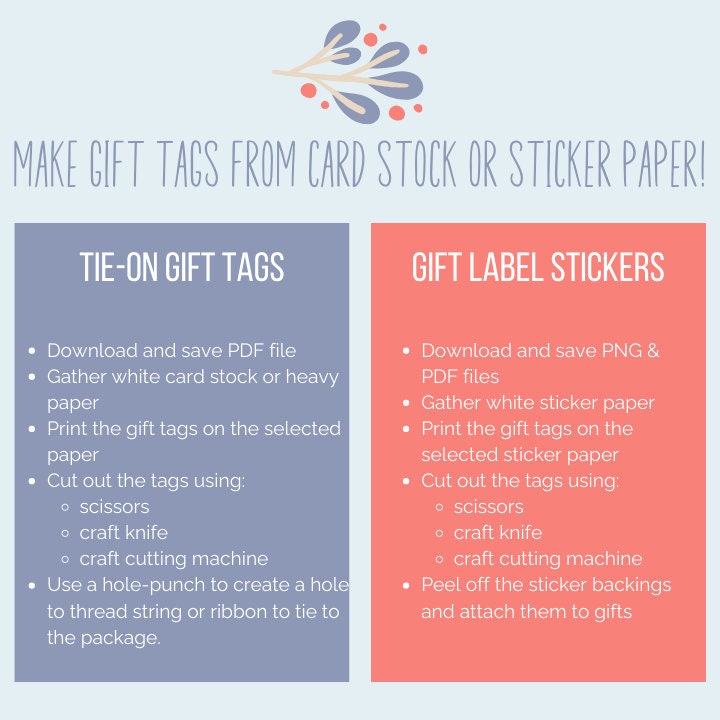 Christmas Printable Gift Tags and Stickers for Presents, Holiday Gift ...