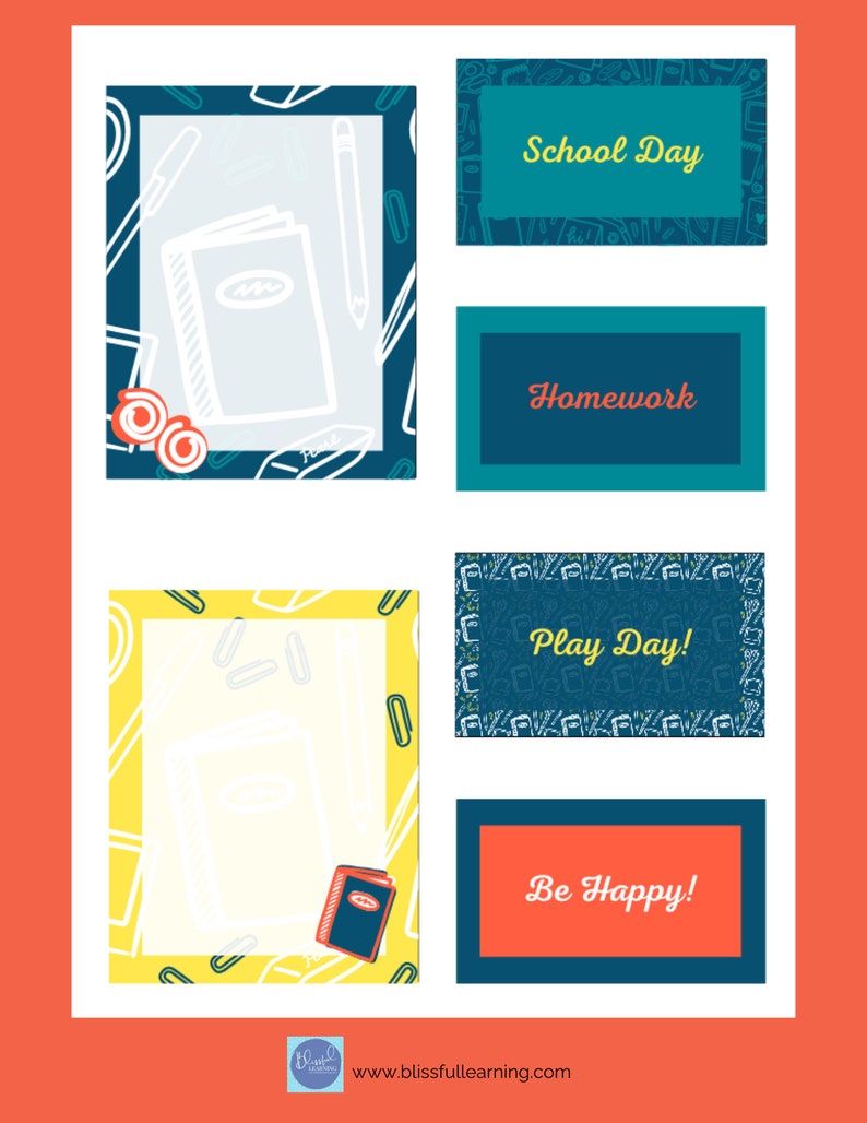 School Decorative Printable Stickers for Planners, Journals, and ...