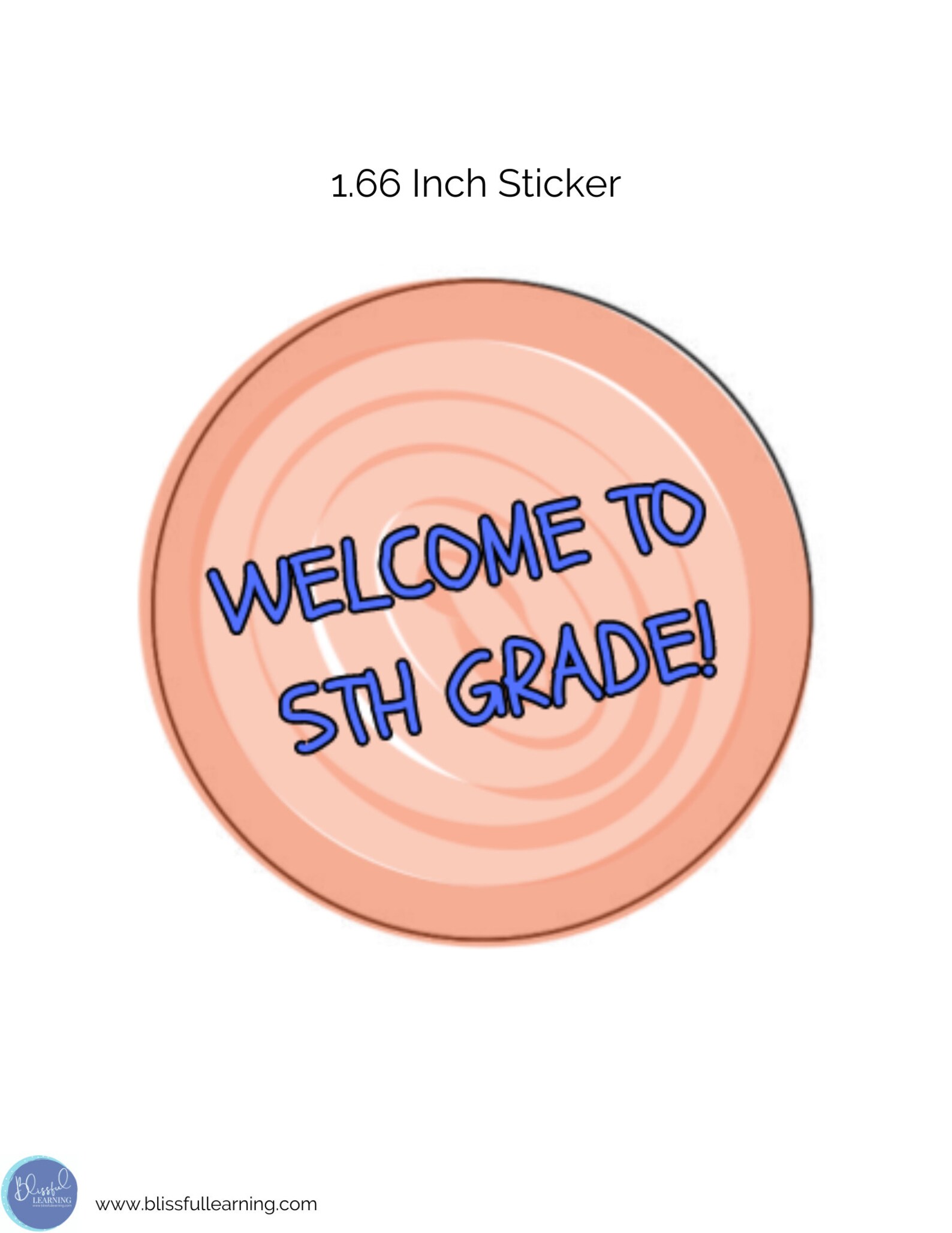 Welcome to 5th Grade Sticker, Back to School Printable Stickers, Open ...