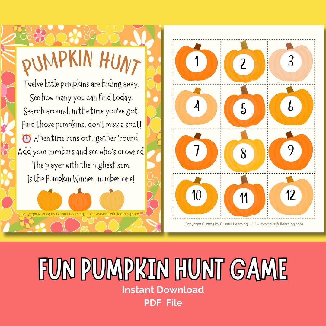 Pumpkin Hunt Game - Fun Way to Practice Addition Skills - Great ...