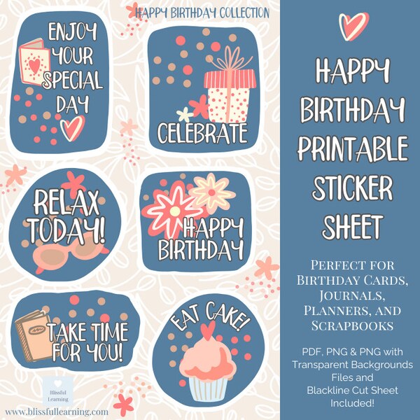 Happy Birthday Sticker - Etsy