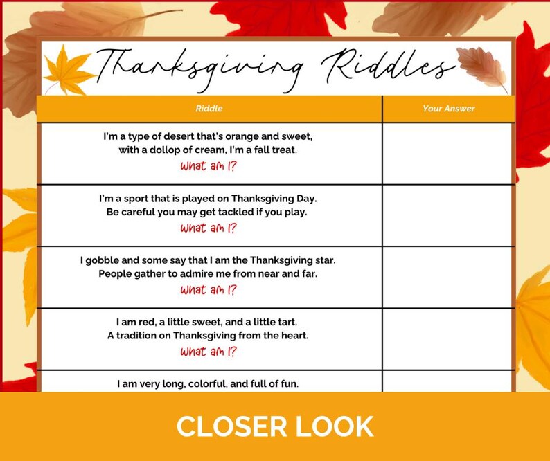 Thanksgiving Riddles for Kids Family Friendly Thanksgiving Riddles ...