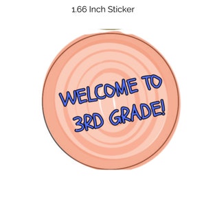 Welcome to 3rd Grade Printable Sticker, Back to School Sticker, First ...