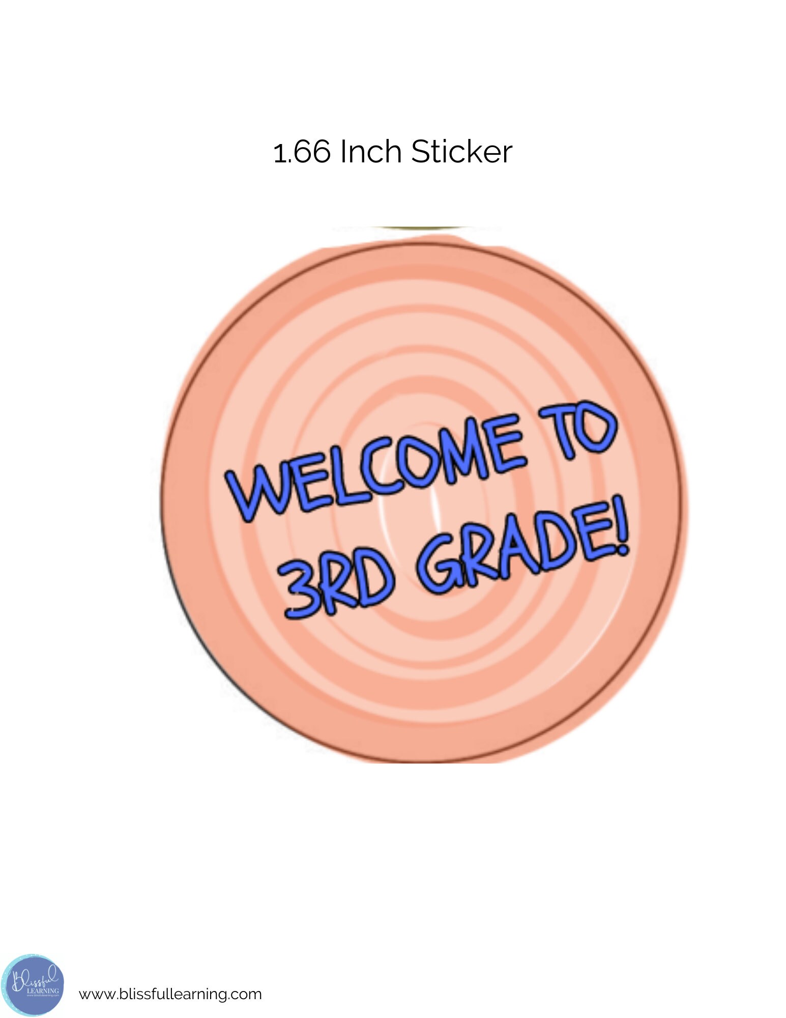 Welcome to 3rd Grade Printable Sticker, Back to School Sticker, First ...