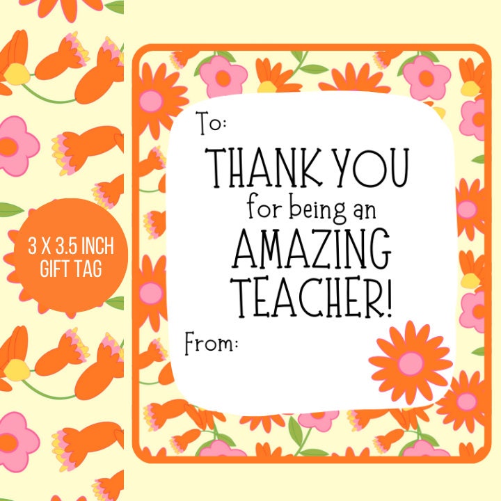 Printable Teacher Thank You Gift Tags: Unique Designs (digital Download ...