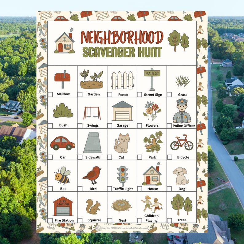 Neighborhood Scavenger Hunt for Kids: Family Walking Game (PDF) - Etsy