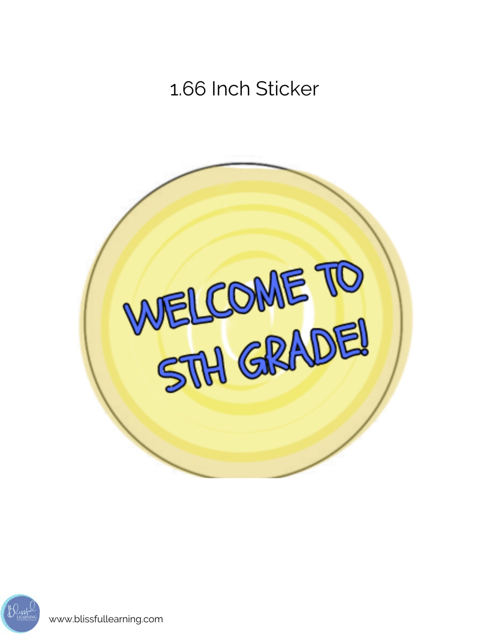 Welcome to 5th Grade Sticker, Back to School Printable Stickers, Open ...