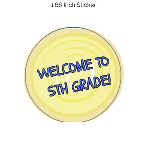 Welcome to 5th Grade Sticker, Back to School Printable Stickers, Open ...