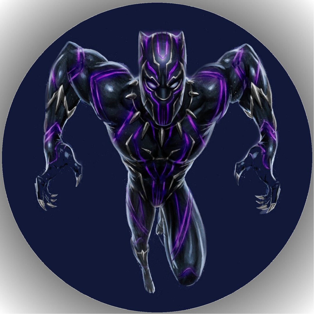 Fondant Cake Topper Cake Picture Black Panther No. 8 - Etsy