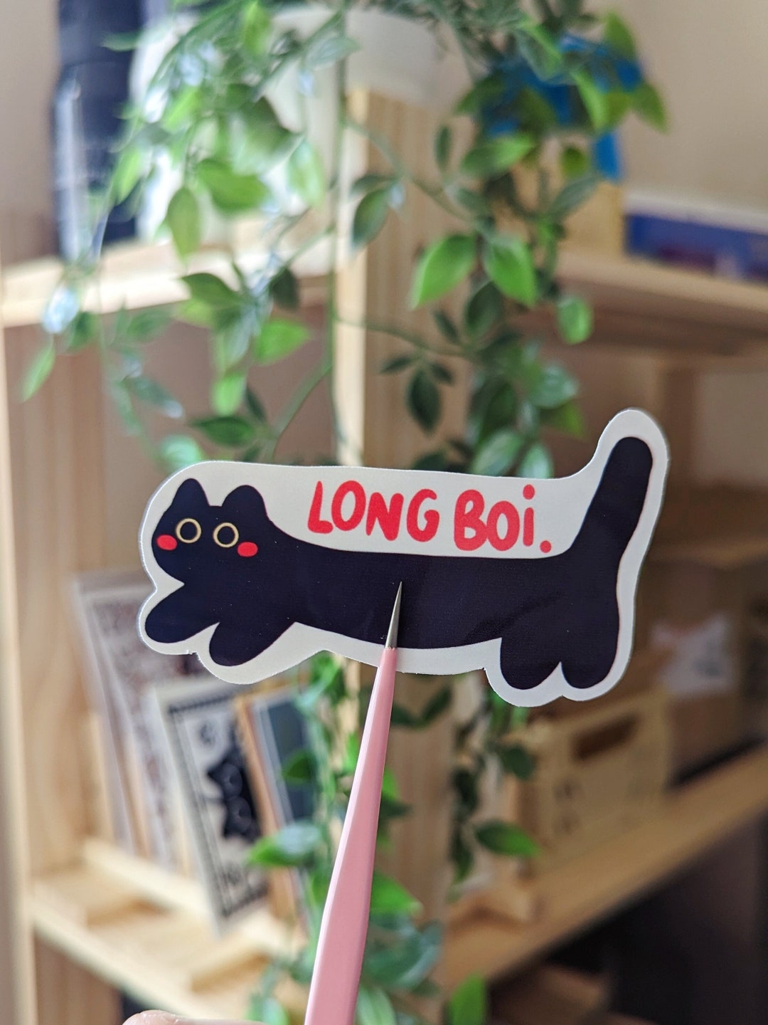 Long Boi Vinyl Cat Sticker Deco, Stationary, Planner Stickers ...