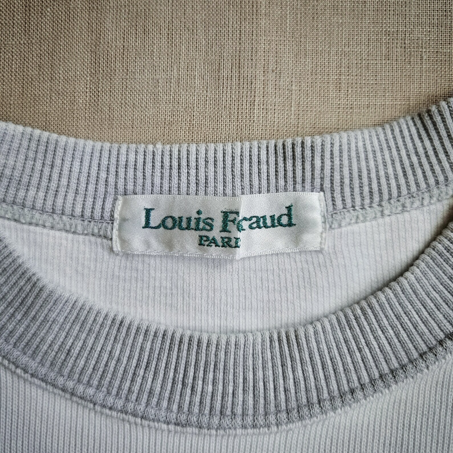 90s Vintage Louis Feraud Cotton Grey Crewneck Sweatshirt Women, Big ...