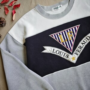 90s Vintage Louis Feraud Cotton Grey Crewneck Sweatshirt Women, Big ...