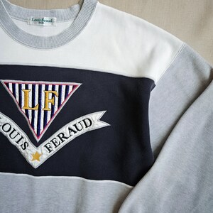 90s Vintage Louis Feraud Cotton Grey Crewneck Sweatshirt Women, Big ...