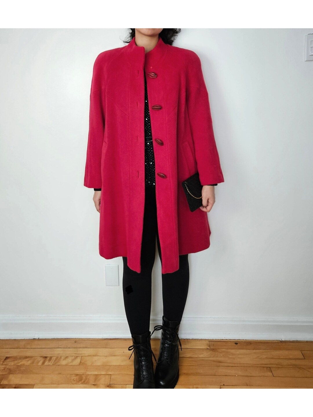 Vintage Fuchsia Pink Angora Wool Swing Coat Women Oversized - Etsy