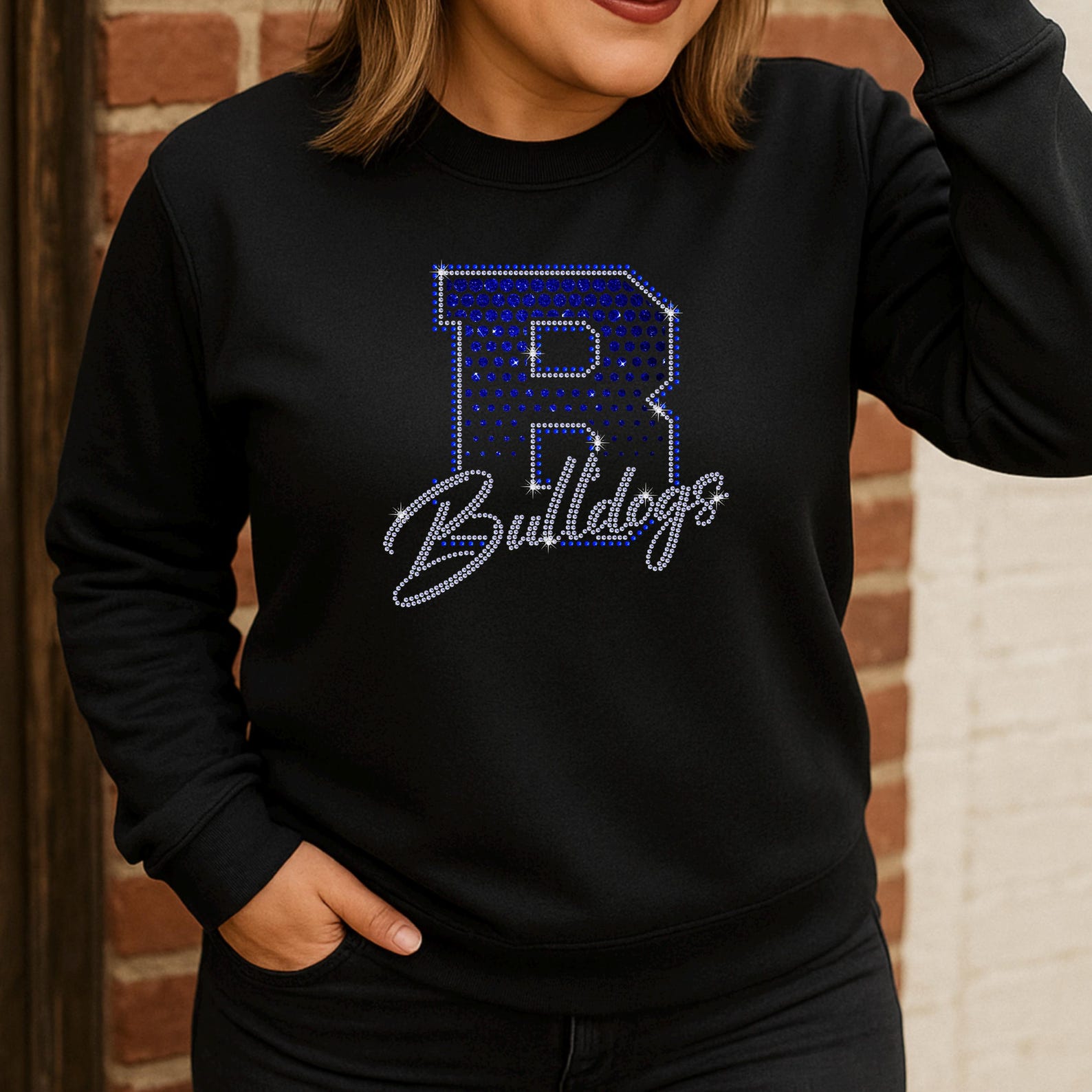 Bulldogs Rhinestone Design SVG | Bling Shirt Template | Mascot Halftone ...