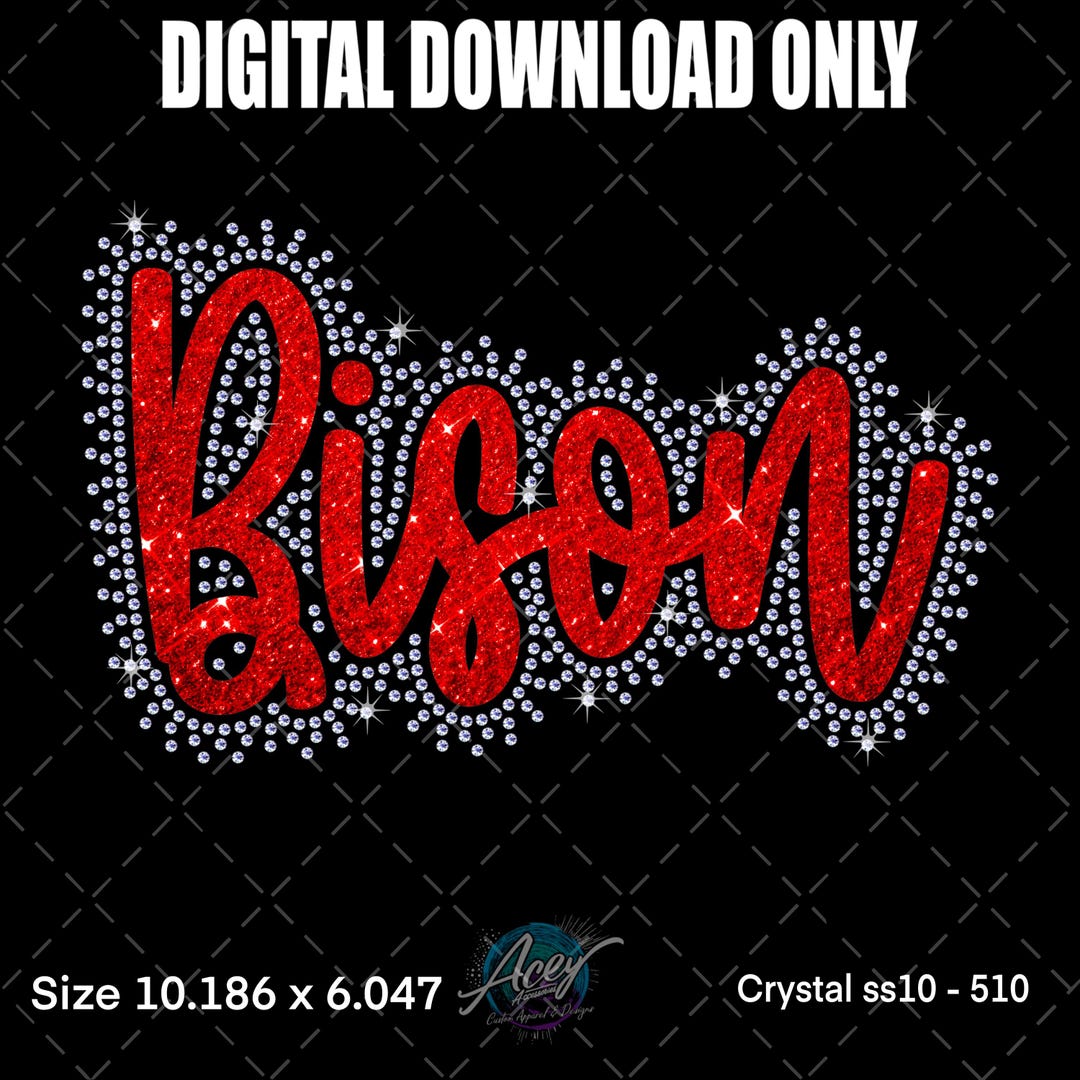 Bison Rhinestone Scatter Template SVG SSV3 PNG | School Spirit ...