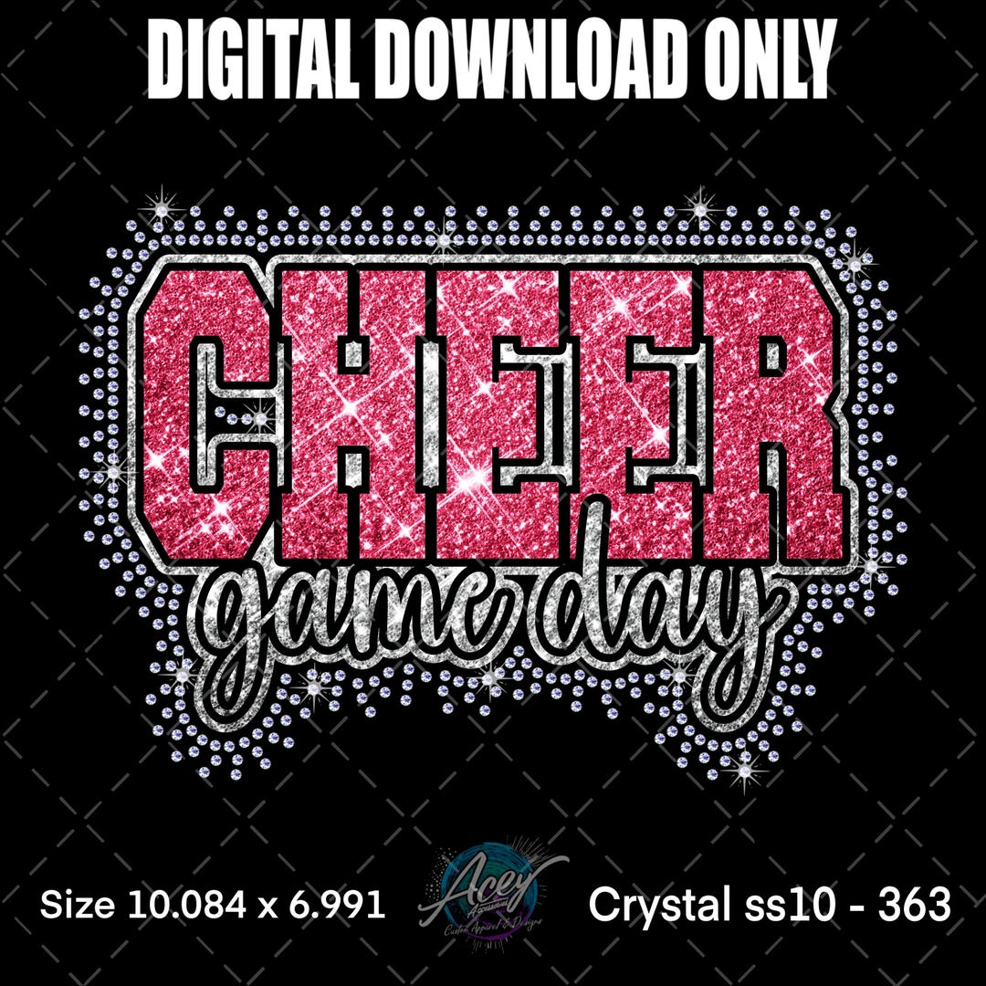 Cheer Game Day Rhinestone Template | Cheerleading Design | Crystal Cut ...