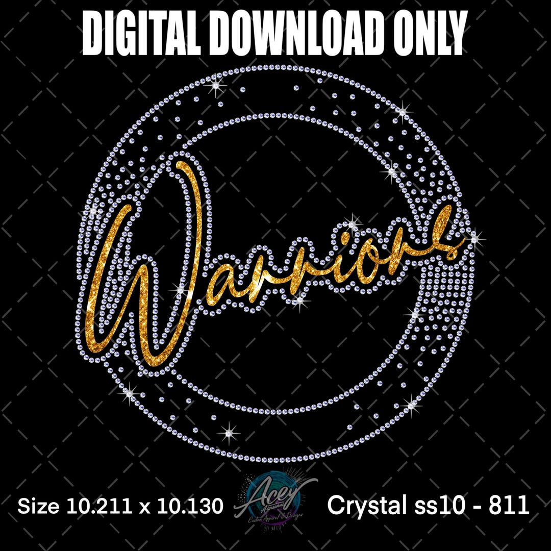 Warriors Rhinestone SVG PNG SSV3 | Circle Fade Rhinestone Template ...