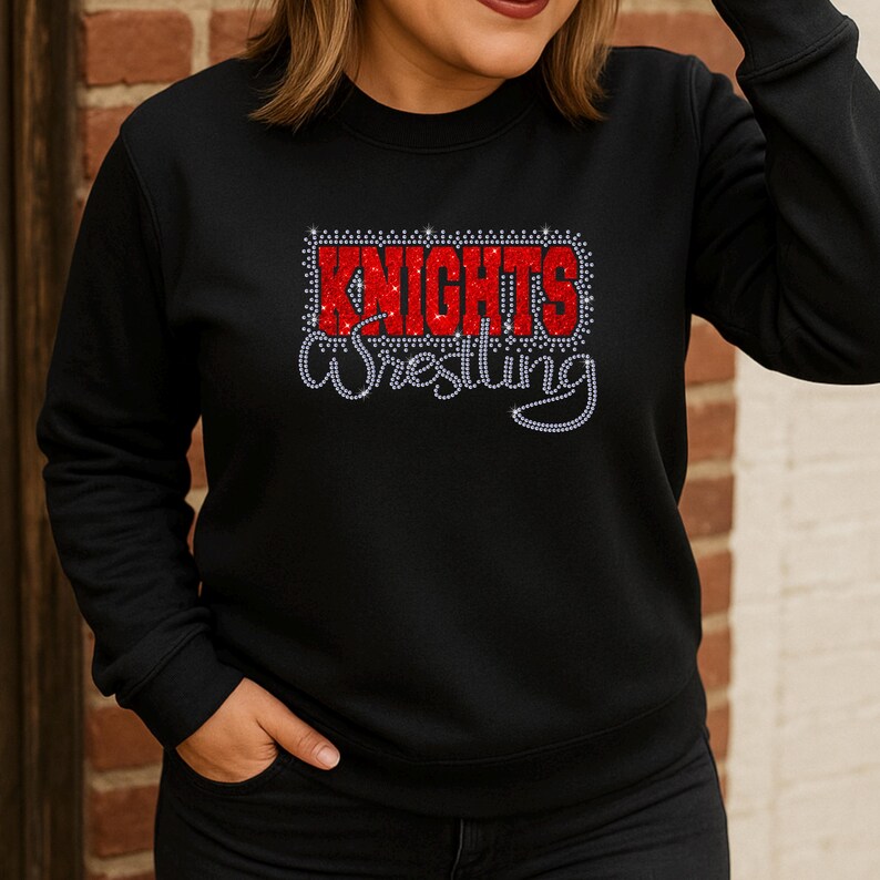 Knights Wrestling Rhinestone SVG Template | Bling Sports Design (ss10 ...