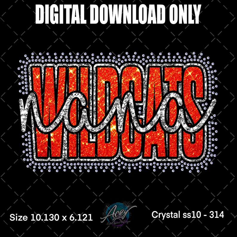 Wildcats Rhinestone Template Bundle SVG, Mama Grandma Mom Bling Designs ...
