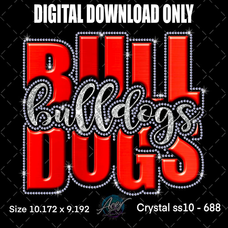 Bulldogs Rhinestone Template SVG PNG SSV3 | Bulldogs Design | Crystal ...