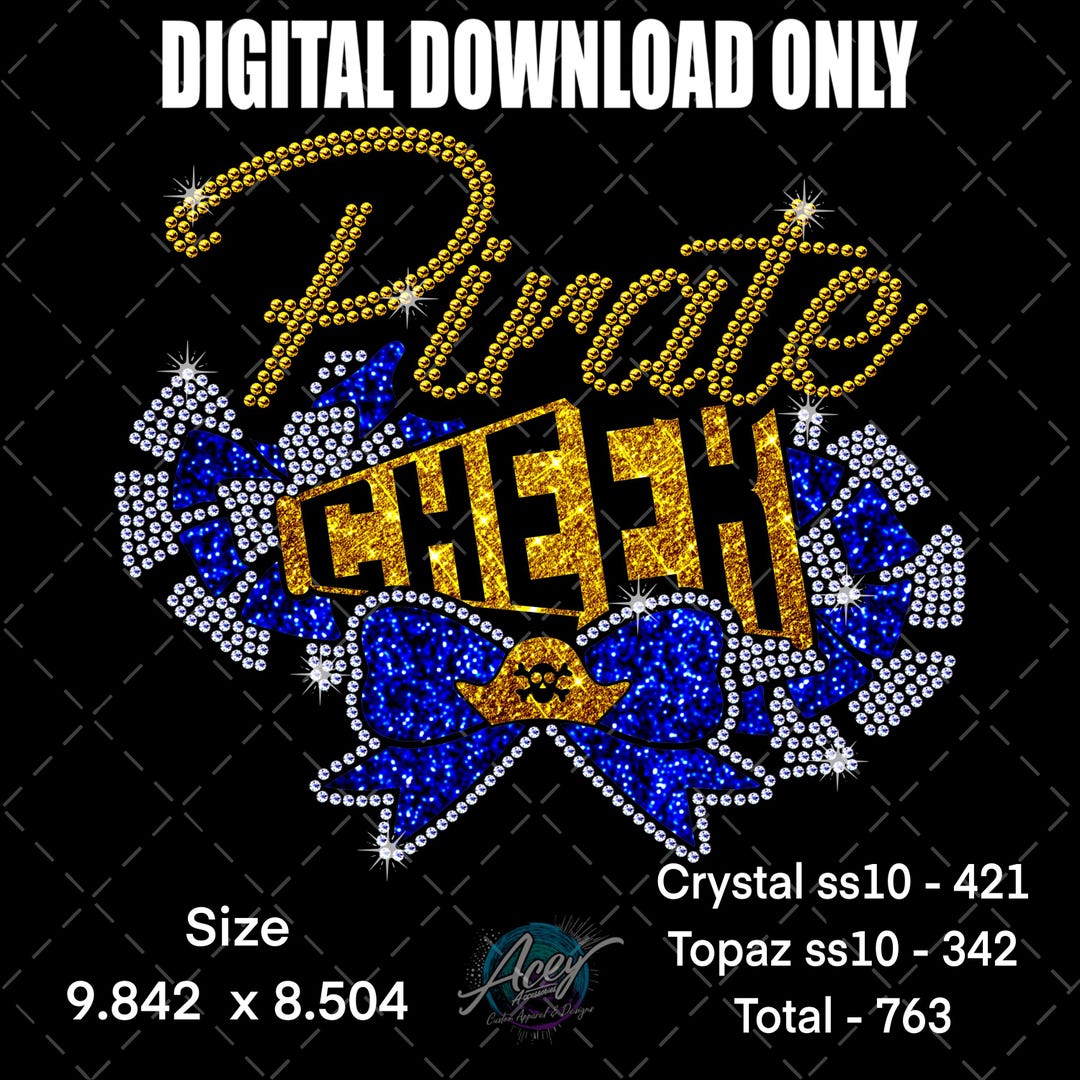 Pirate Cheer Rhinestone Template | Ss10 SVG | Mom Bling Design | School ...
