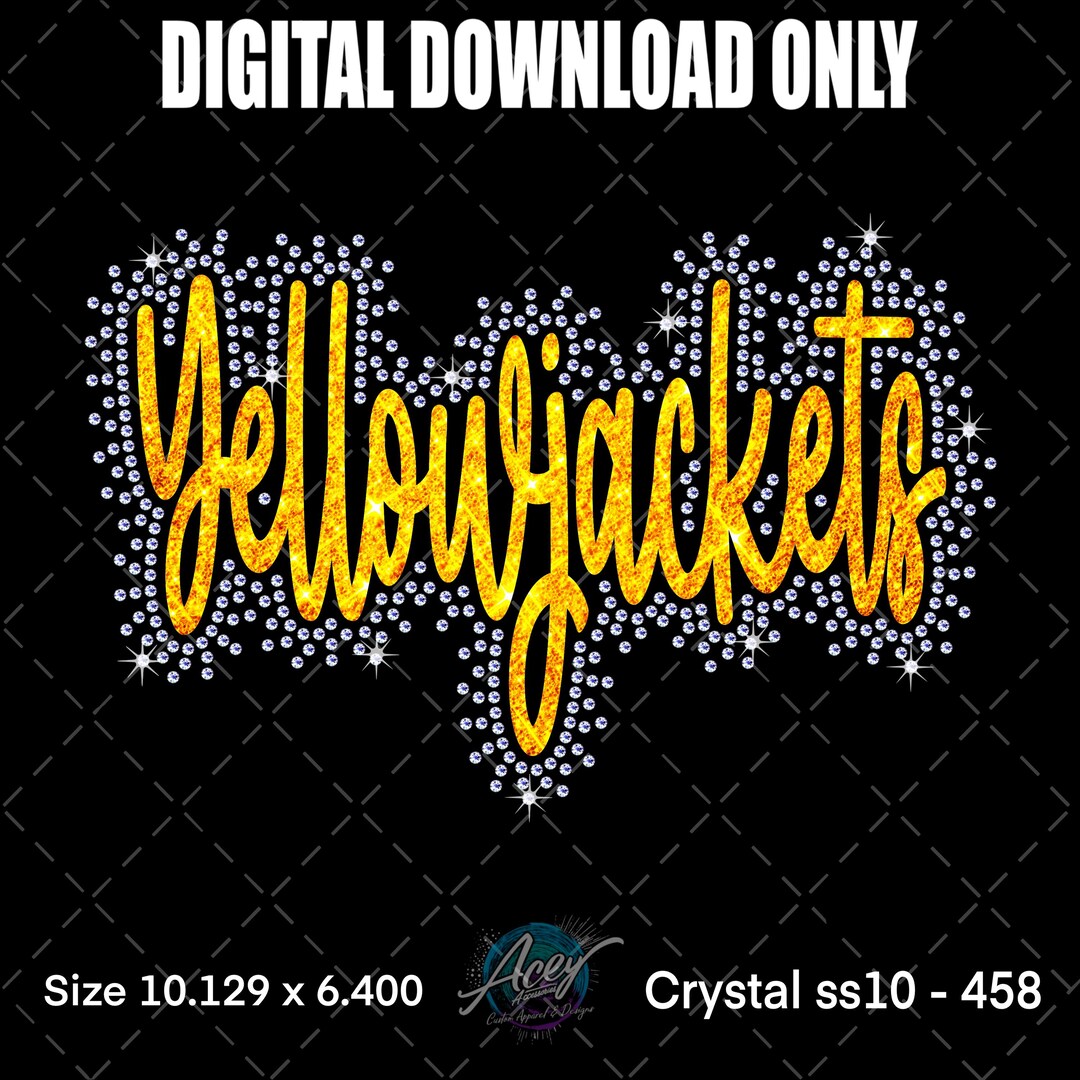 Yellowjackets Rhinestone SVG PNG SSV3 | Crystal Sports Cut File - Etsy