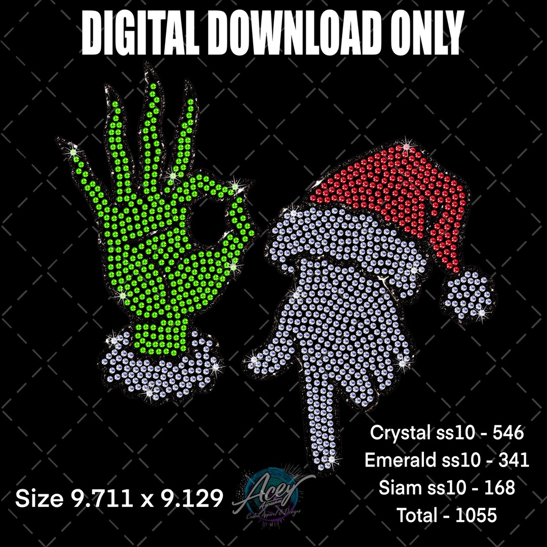 Christmas Bling Template SVG | Grinch OK & Santa Pointer | Ss10 Design ...