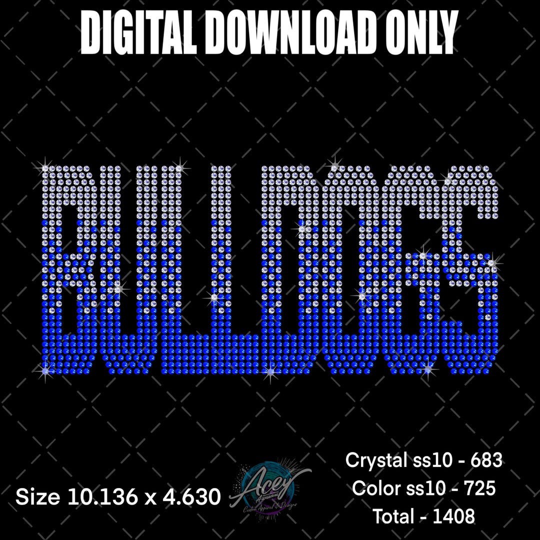 Bulldogs Rhinestone Fade Template SVG SSV3 PNG | School Spirit ...