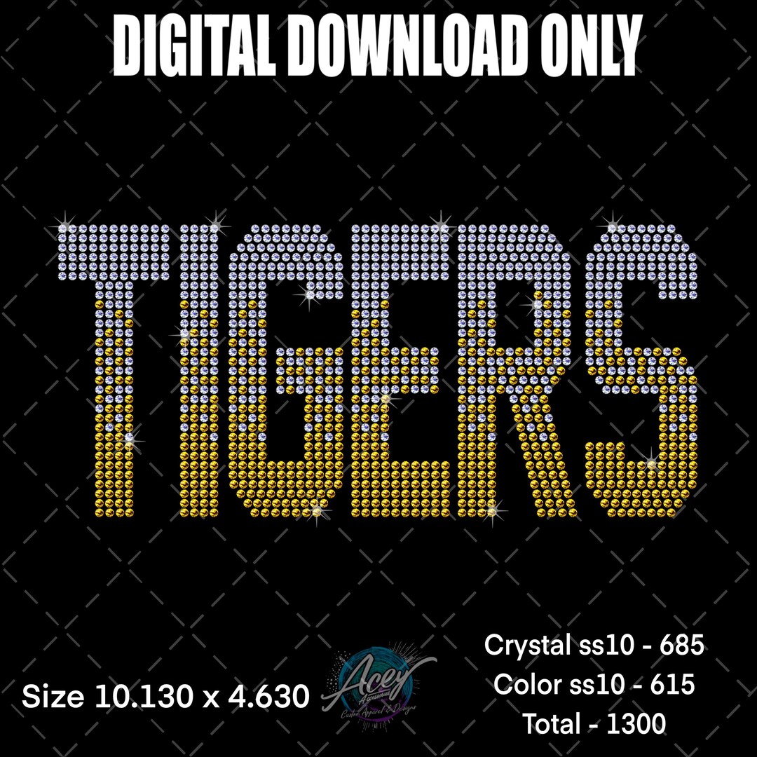 Tigers Rhinestone Fade Template SVG SSV3 PNG | School Spirit Rhinestone ...