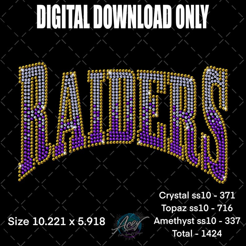 Raiders Rhinestone Template, Team Name , Sports Bling Design, School ...