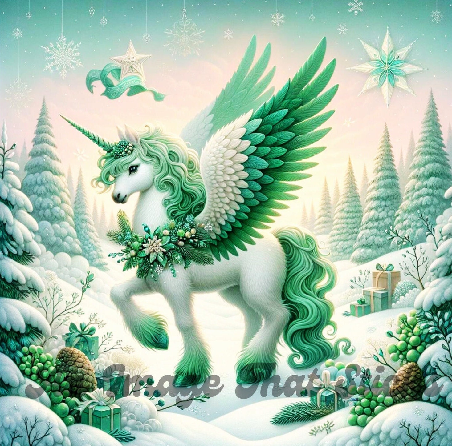 Green Unicorn With Wings PNG, Unicorn PNG, Unicorn Clipart - Etsy