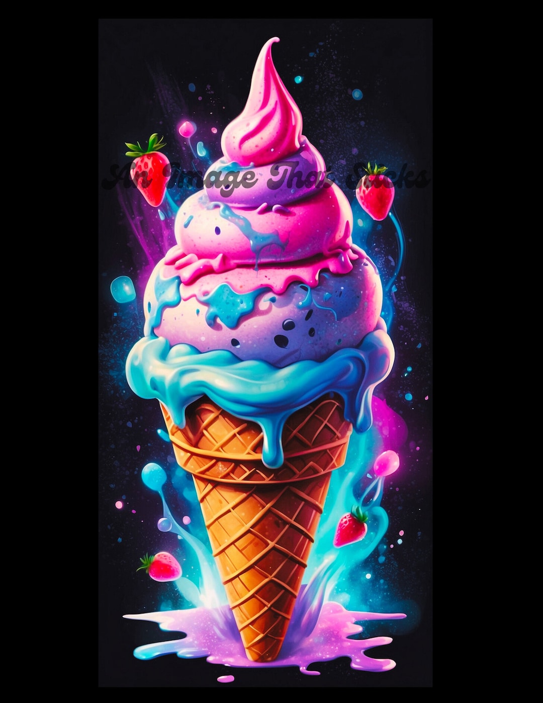 Ice Cream Art PNG, Rainbow Ice Cream Png, Digital Download - Etsy