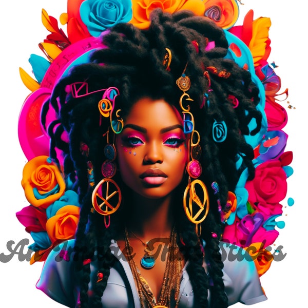 Black Woman With Locs Png - Etsy