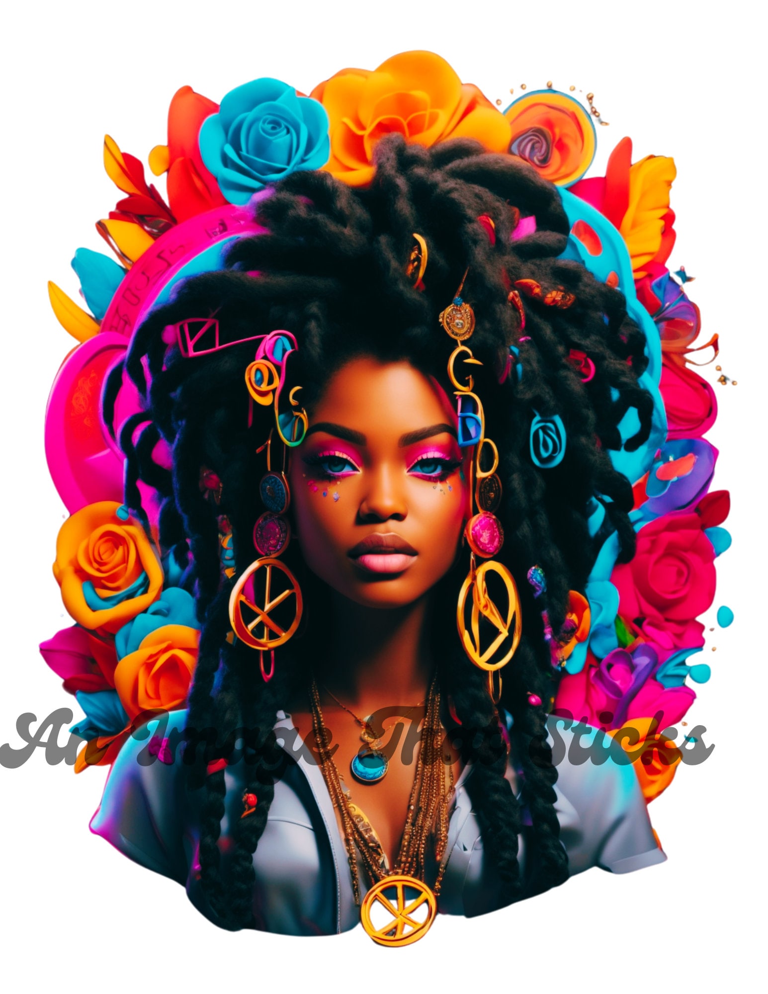 Black Woman PNG, Woman With Locs PNG - Etsy