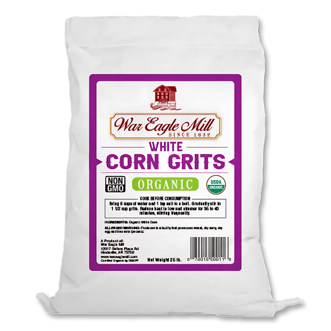 Organic White Corn Grits, 25 Lb. Bag - Etsy