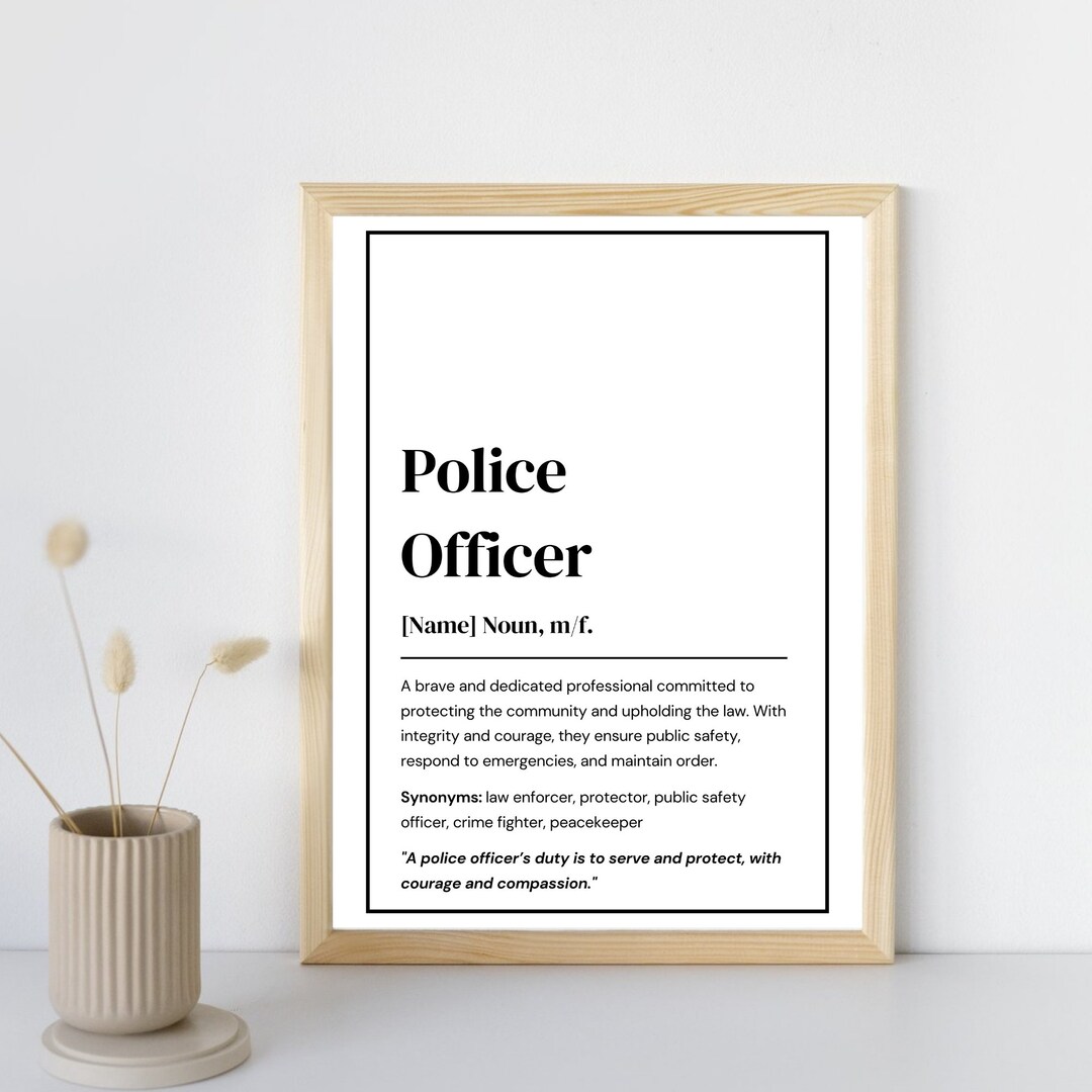 Police Officer Definition Print Customizable, Dictionary Poster, Police ...